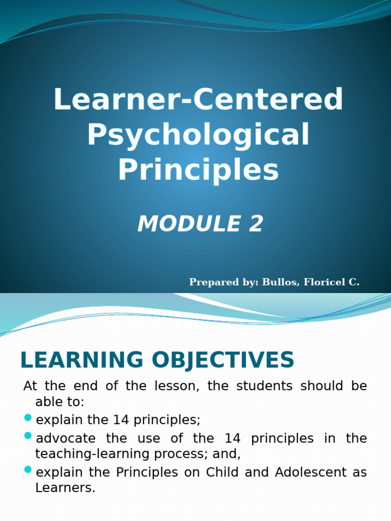 Learner-Centered Psychological Principles | PDF | Learning | Motivation