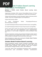 Sintaks Model Pembelajaran Problem Based Learning | PDF