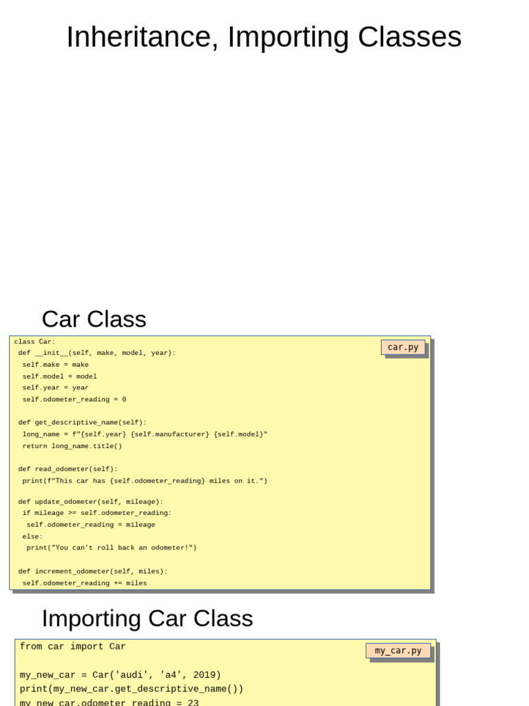 Inheritance in Car Class Design | PDF | Inheritance (Object Oriented ...