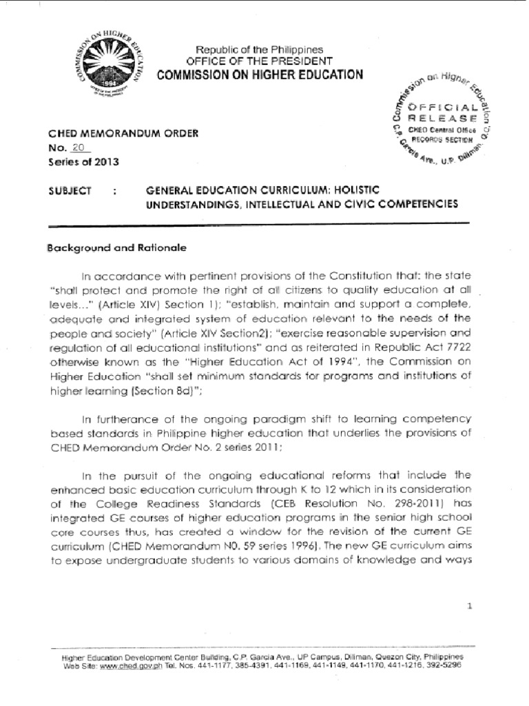 Ched Memo Tarpapel | PDF