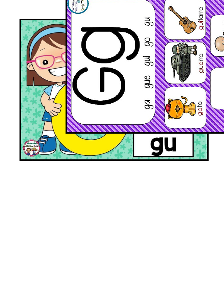 Carteles Con Sílabas Ga Gue Gui Go Gu | PDF