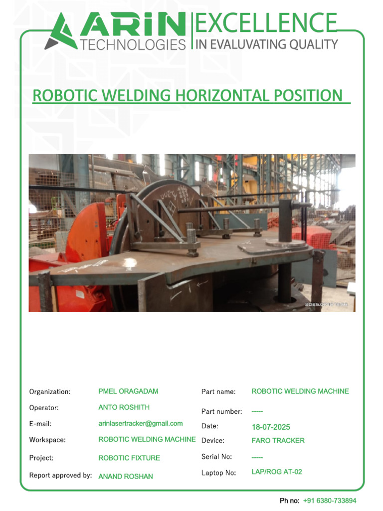 Robotic Welding Pivot Horizontal Position | PDF