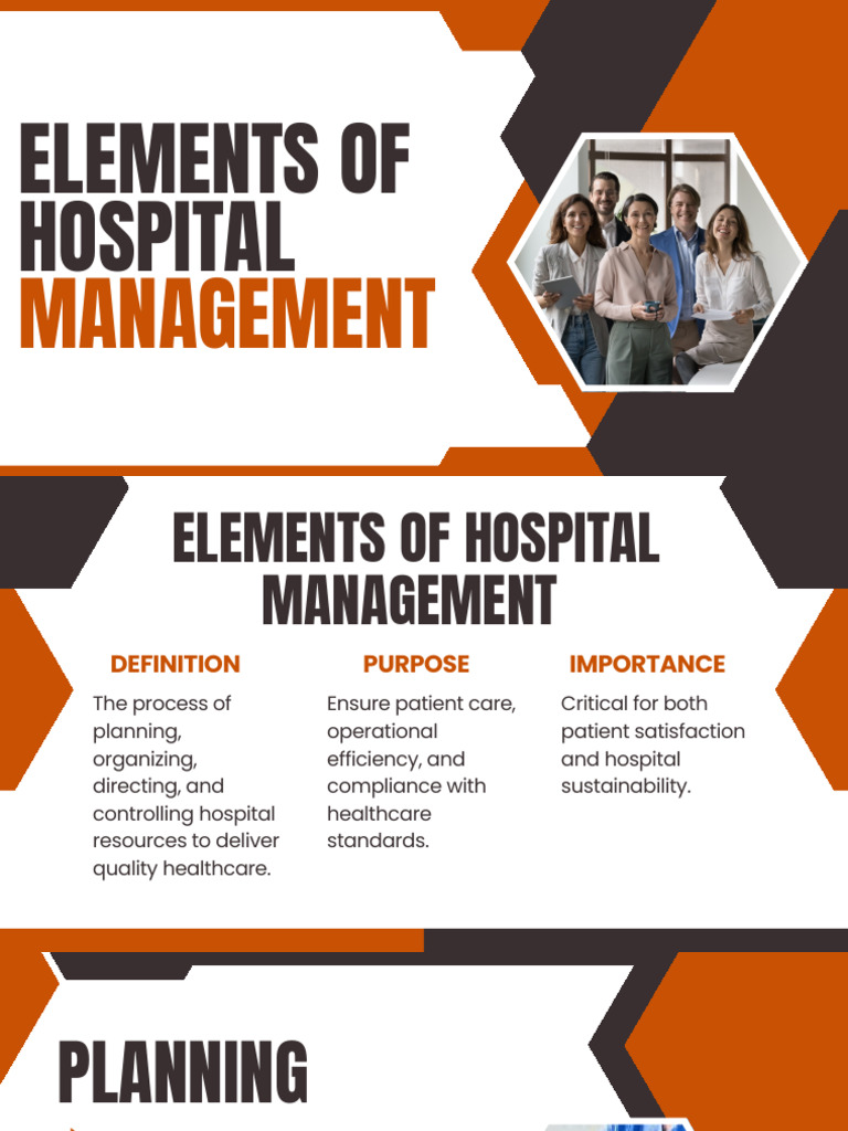 Elements of Hospital Management | PDF | Health Administration | Health Care