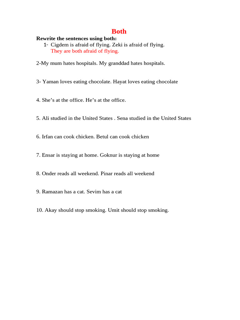 Both Worksheet (1) | PDF