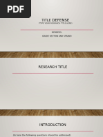 Title Defense Presentation Guidelines | PDF