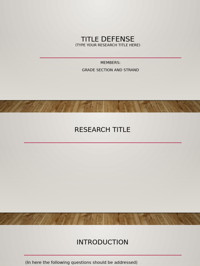 Title Defense Format Guidelines | PDF