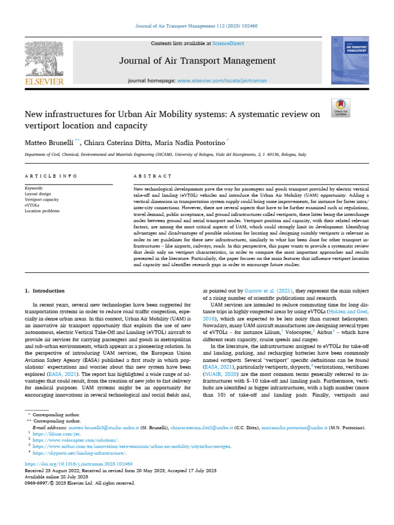 Vertiport Solutions for Urban Air Mobility | PDF | Transport | Aviation