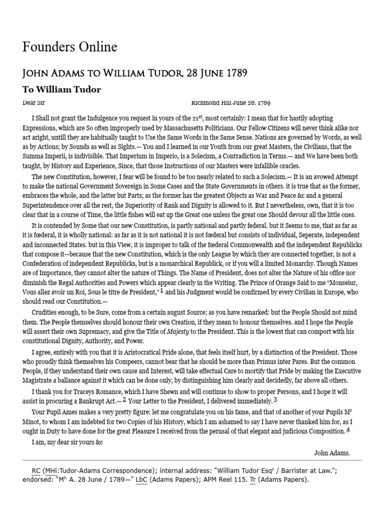 Adams Proves Founders Were Monarchists Under Another Name - Prince or ...