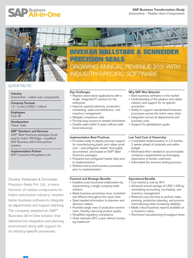 Sap Case Study Divekar November 2011 | PDF | Business Process | Sap Se
