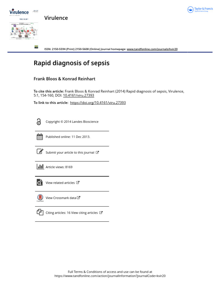 Rapid Sepsis Diagnosis: Biomarkers & PCR | PDF | Sepsis | C Reactive ...
