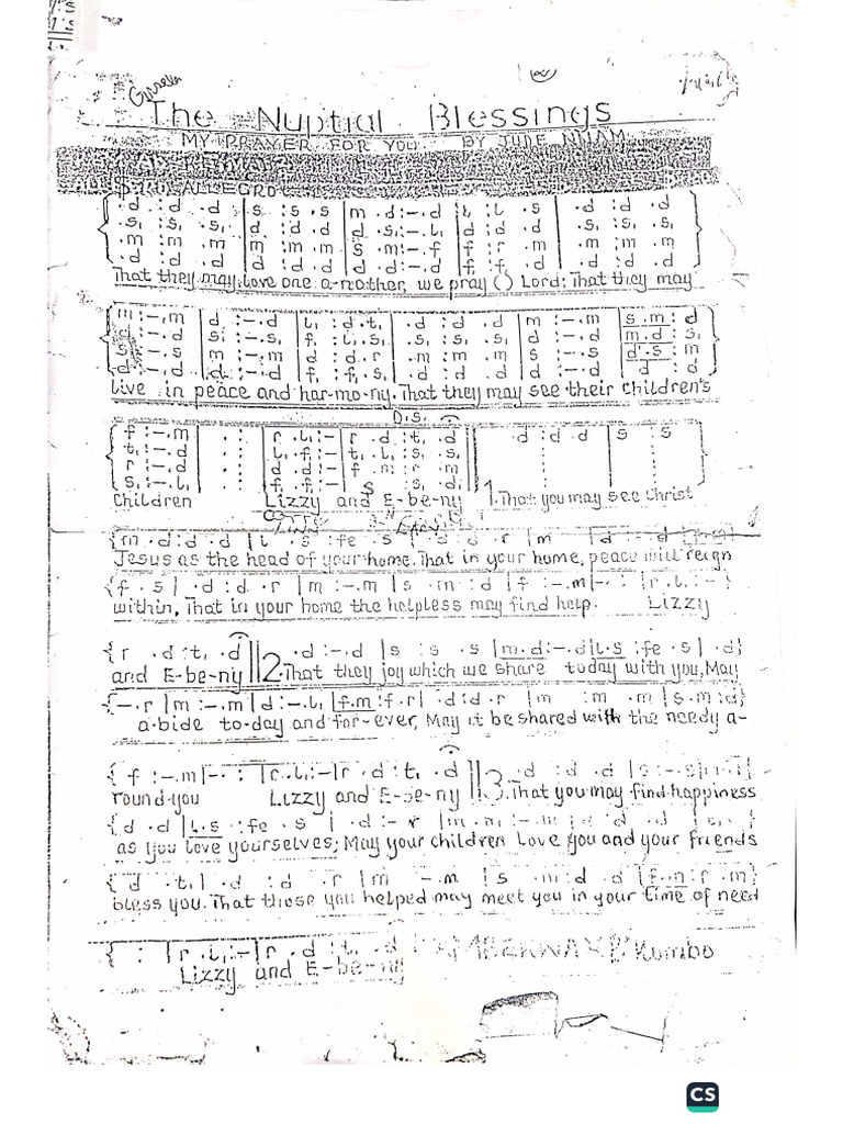 Nuptial Blessings Solfa Notation | PDF