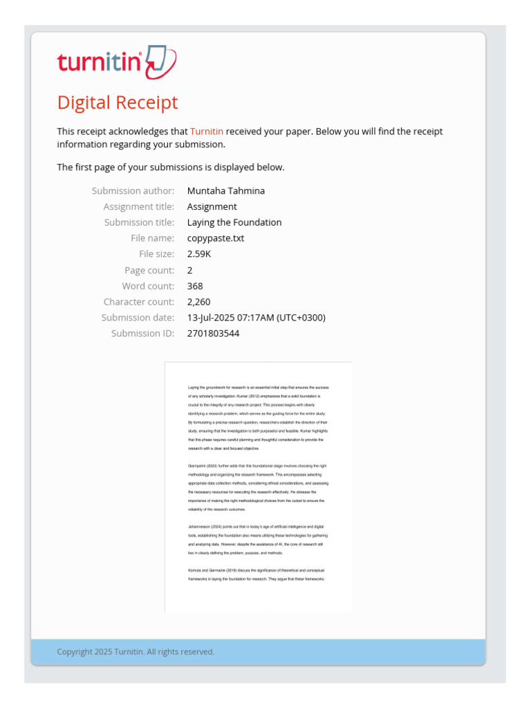 Receipt_Laying the Foundation | PDF