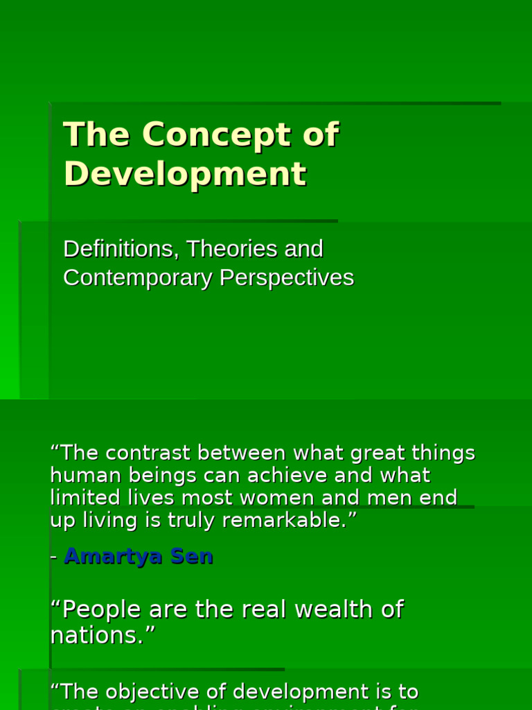 Development: Definitions and Perspectives | PDF | Human Development ...