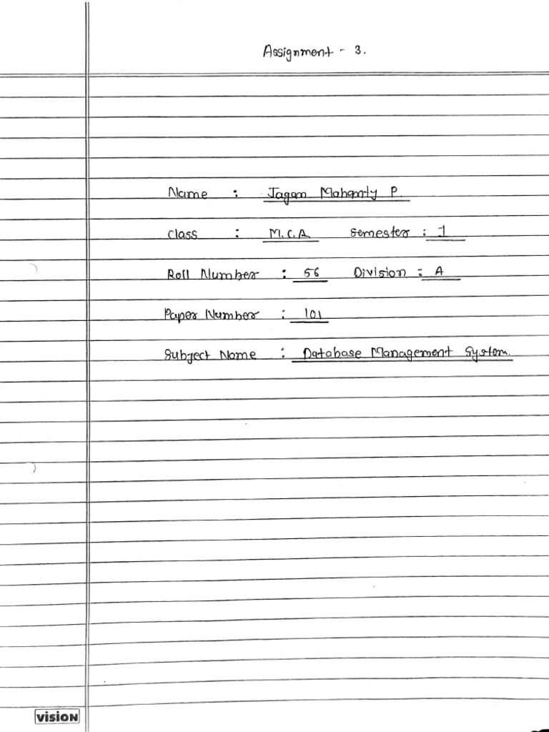 DBMS Assignment-3 by Jagan | PDF