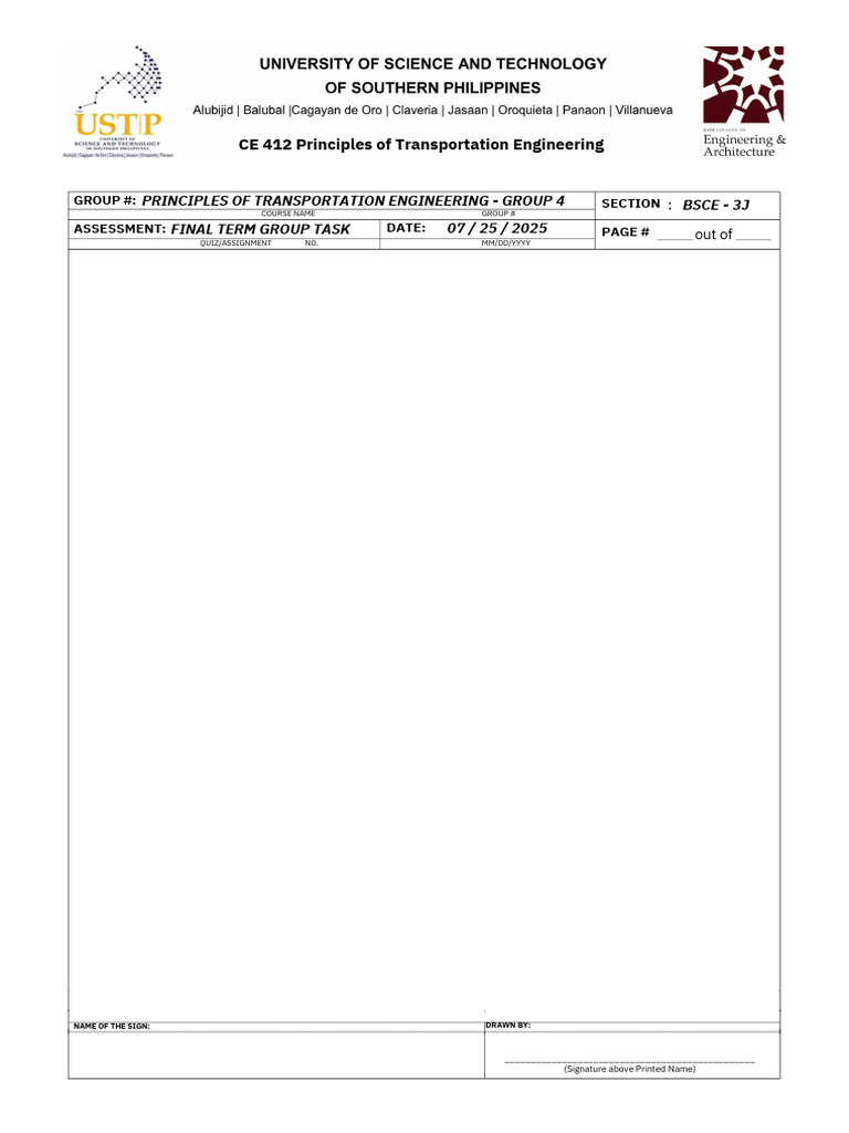 Transportation Engineering Group Task | PDF