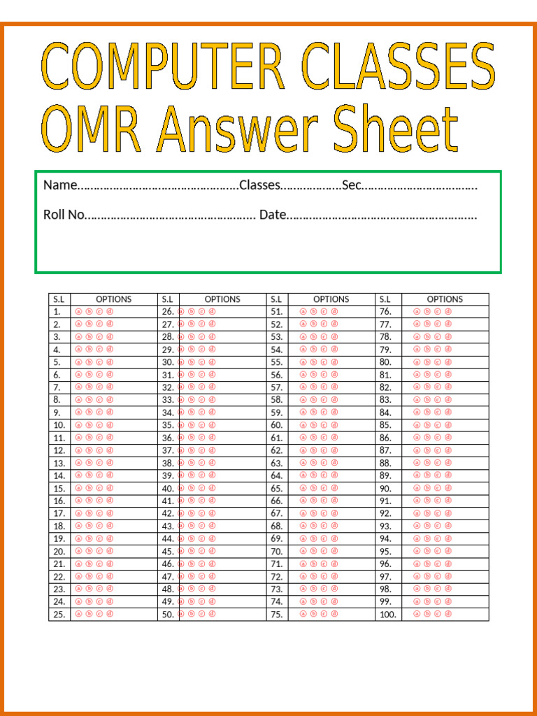 Omr Sheet | PDF