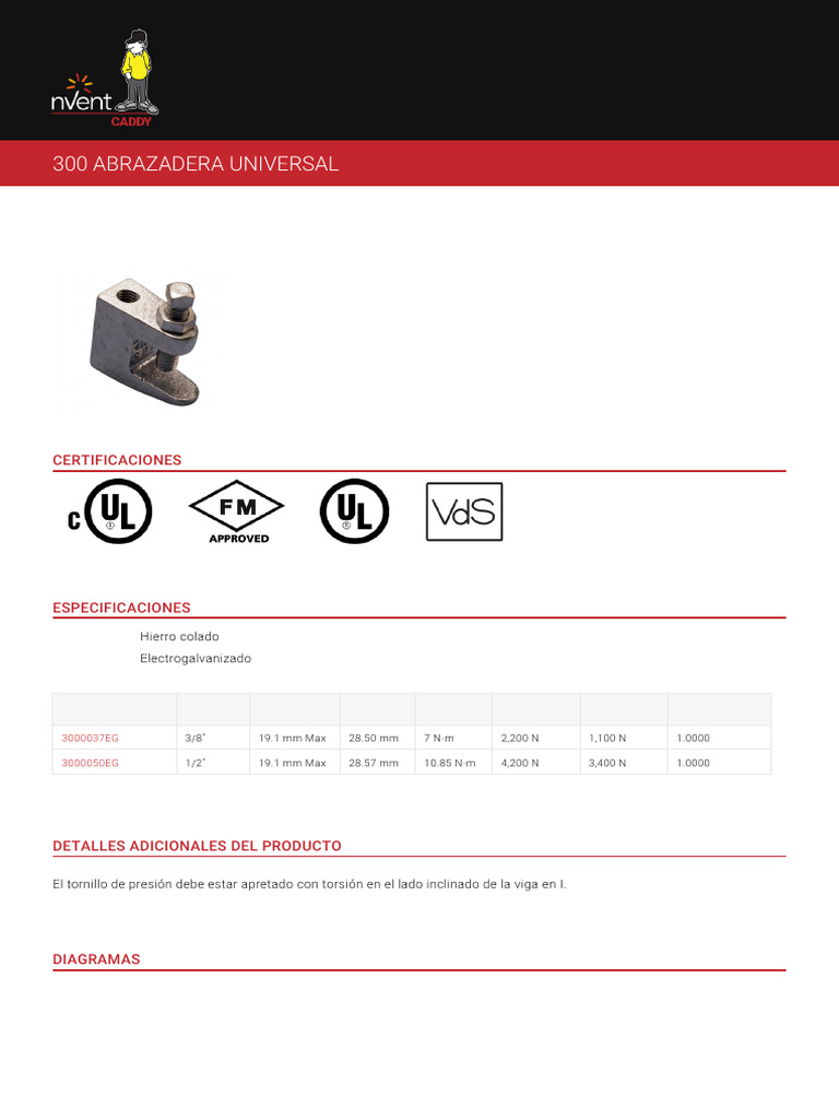 Nvent CADDY 300 Universal Beam Clamp | PDF