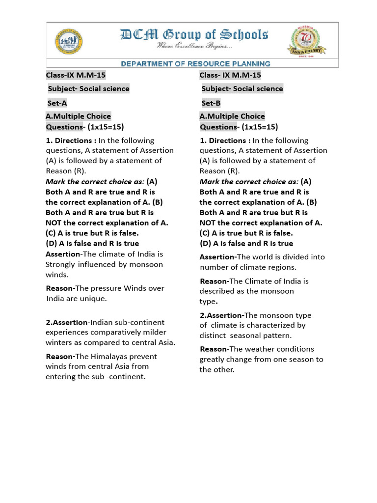Class IX Social Science: Climate & Monsoons | PDF | Monsoon | Tropical ...