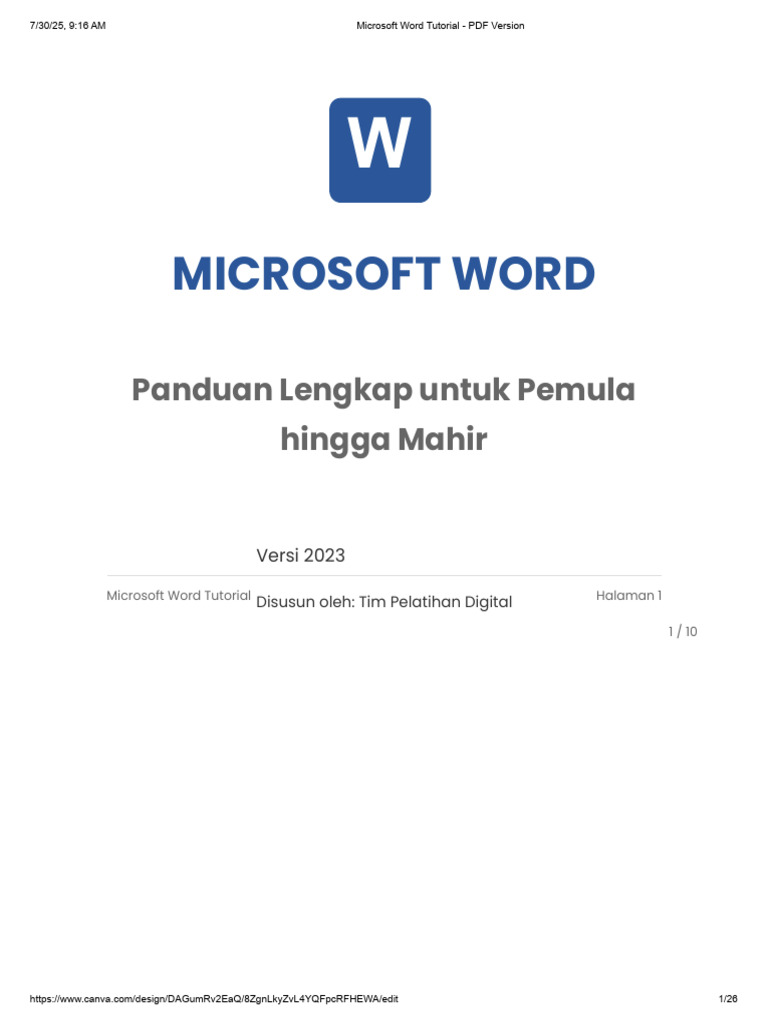 Modul Microsoft Word Dengan Gambar Dan Penjelasan | PDF