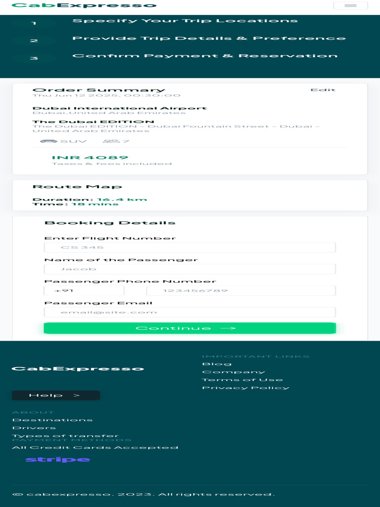 Cab Expresso - Booking | PDF