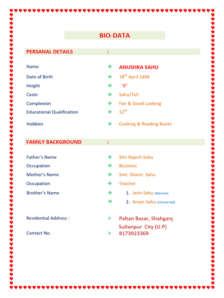 BIO Anushka Sahu | PDF