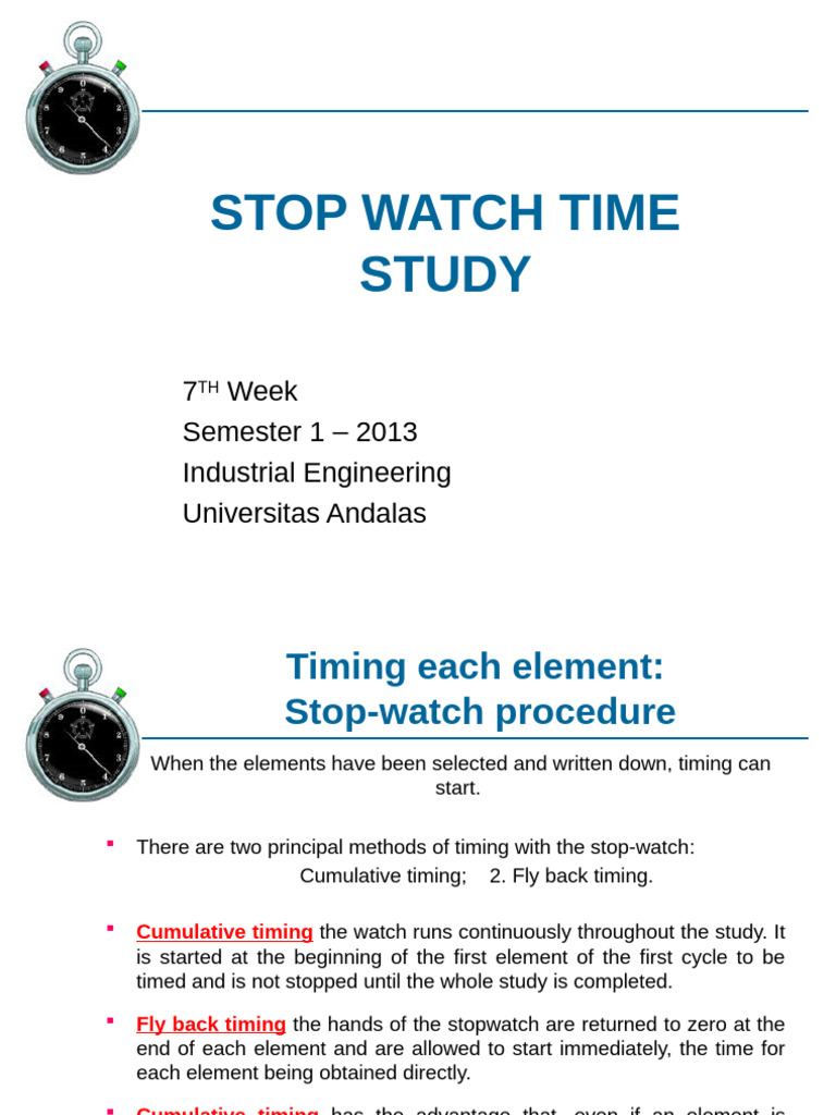 Week 7 Stop Watch Time Study Pdf
