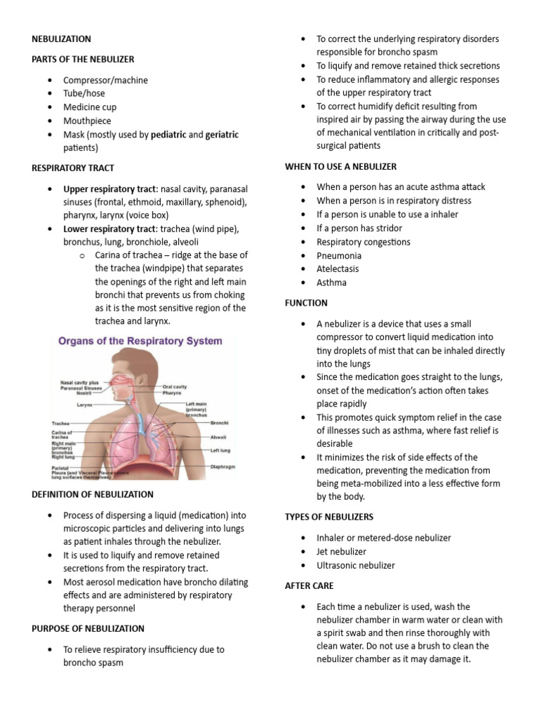 Nebulization vs. Steam Inhalation | PDF | Respiratory Tract | Pulmonology