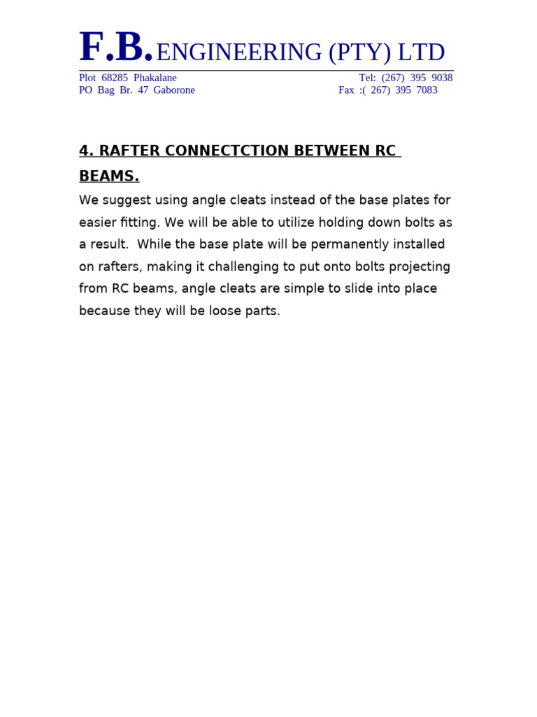 Rafter Connection with Angle Cleats | PDF