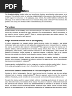 Standard Addition Method in Chemistry | PDF | Analysis | Chemistry