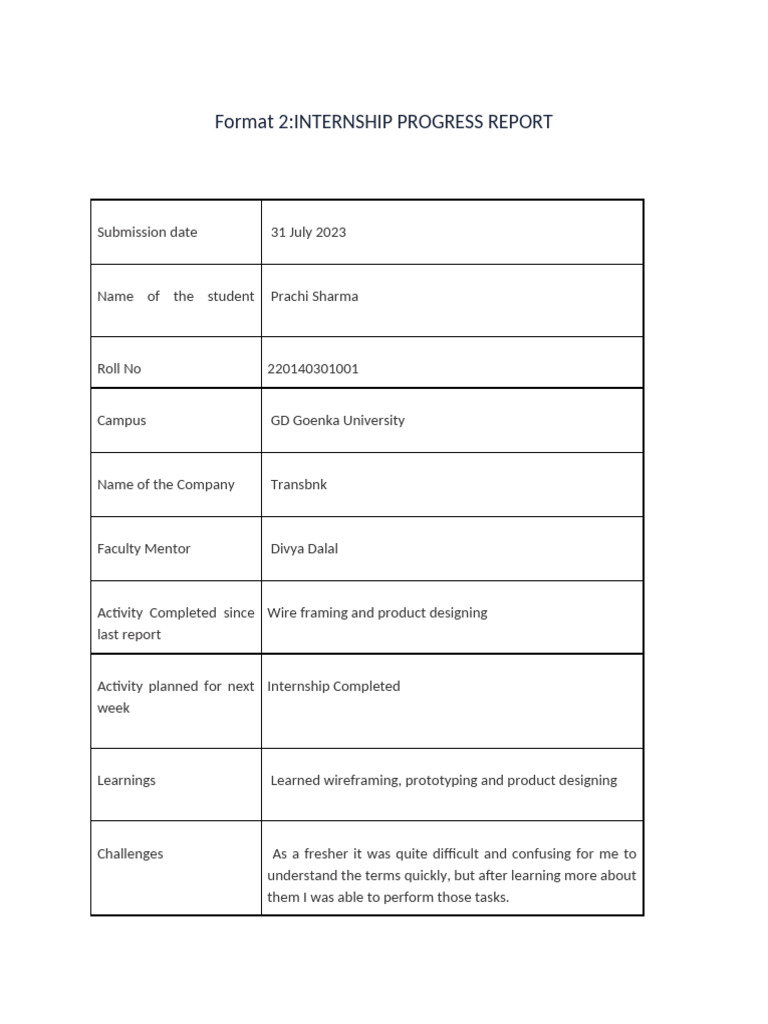 Vinay 6 Week Report | PDF