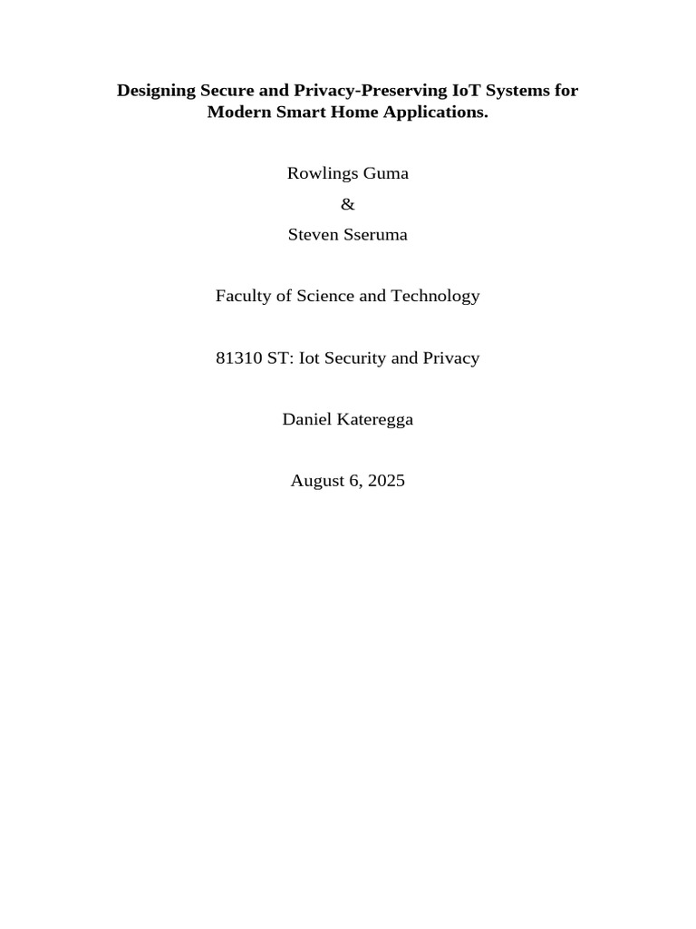 IoT Privacy Security CW Group | PDF | Computer Security | Security