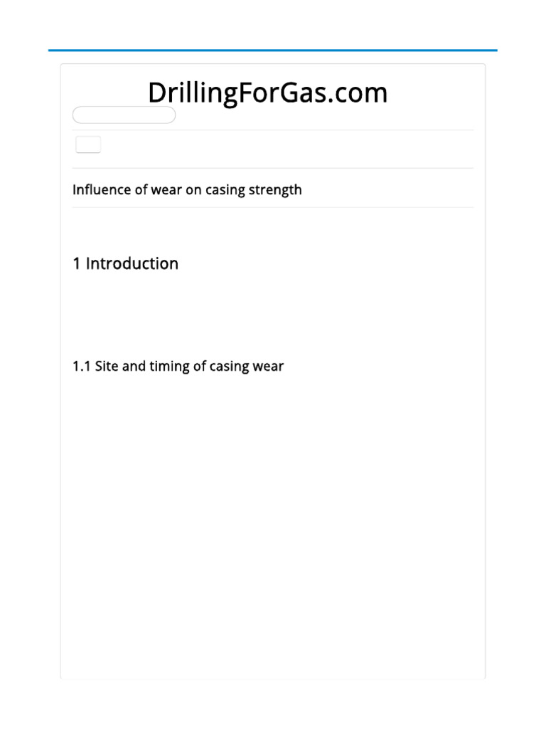 Casing Wear Research - Drillingforgas | PDF | Wear | Casing (Borehole)