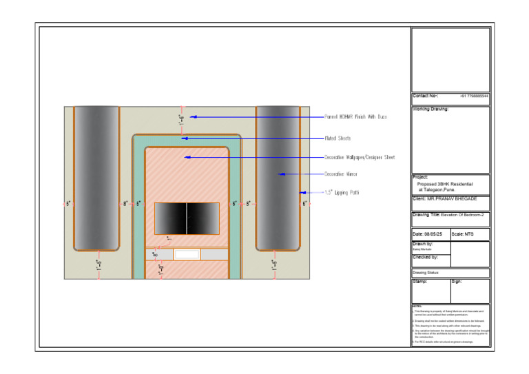 Pats Bedroom T.V Unit Elevation | PDF