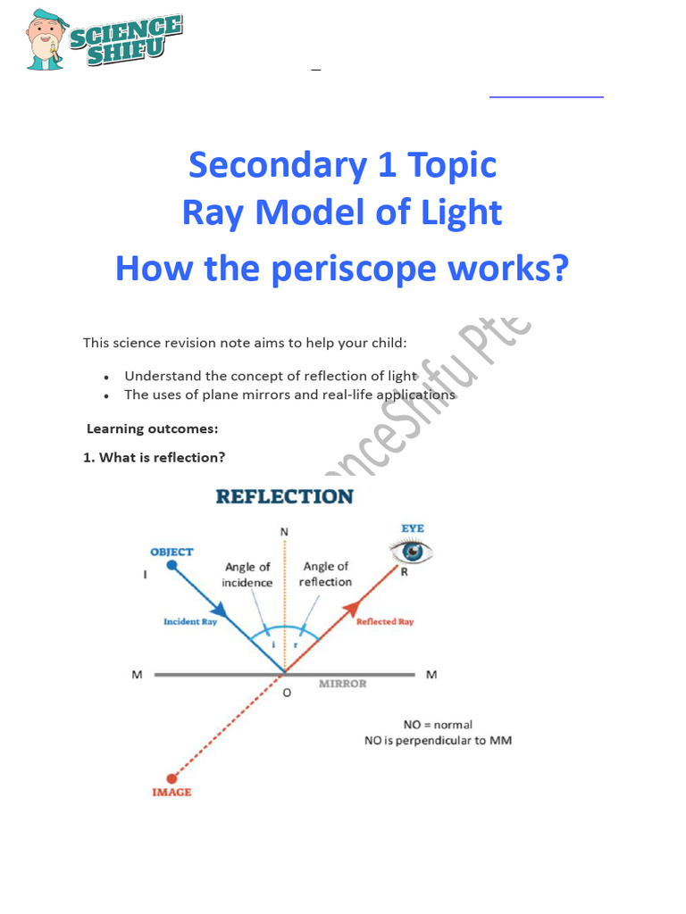 Understanding Periscopes and Light Rays | PDF | Mirror | Reflection ...