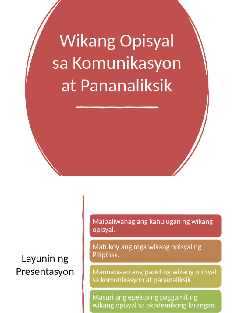 Wikang Opisyal Presentation | PDF