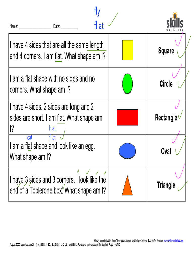 Fun Shapes Riddles for Kids | PDF