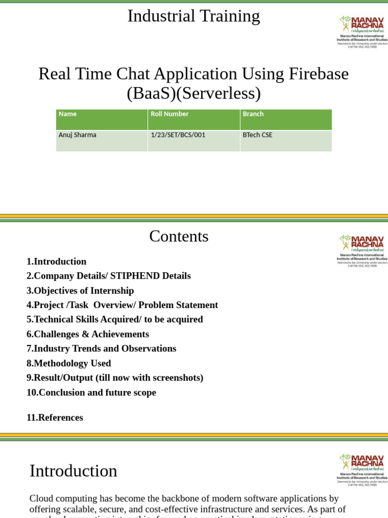 Real-Time Chat App with Firebase BaaS | PDF | Cloud Computing | Databases