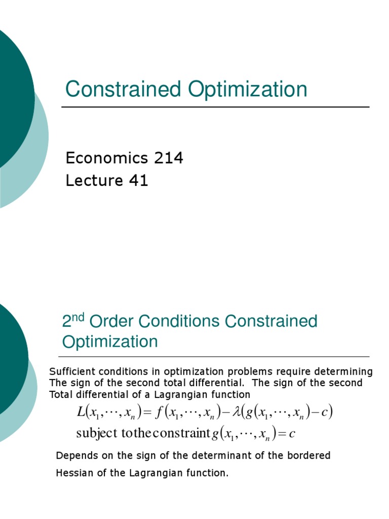 Lec41 Constrained Optimization Computational Science Mathematical And Quantitative Methods