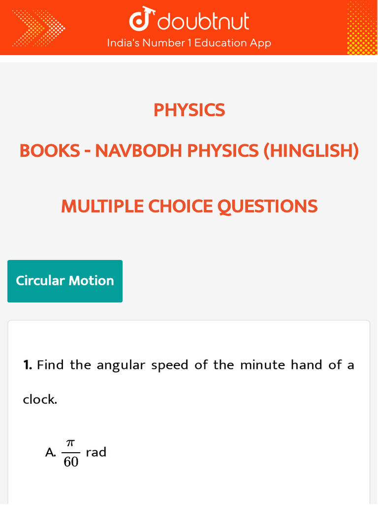 Books Doubtnut Question Bank | PDF | Orbit | Physical Sciences