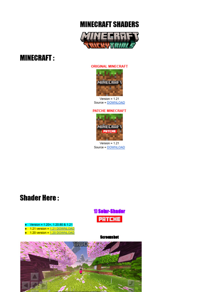 Minecraft Shaders | PDF