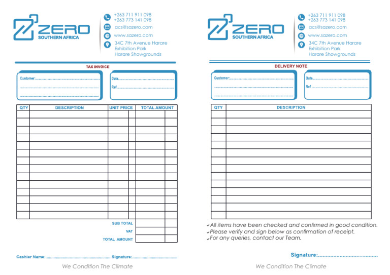 Zero Receipt Book and Delivery Note | PDF