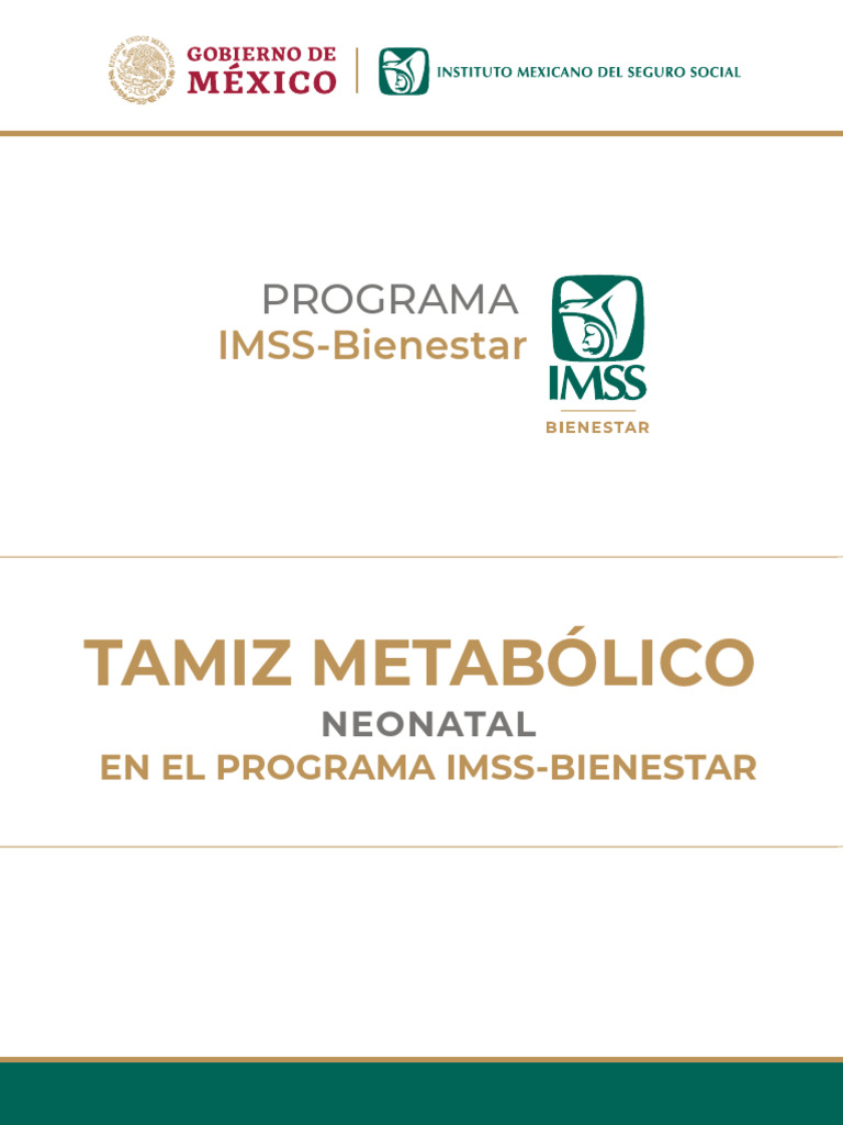 Tamiz Metabólico Neonatal IMSS-Bienestar | PDF | Hospital | Infantes