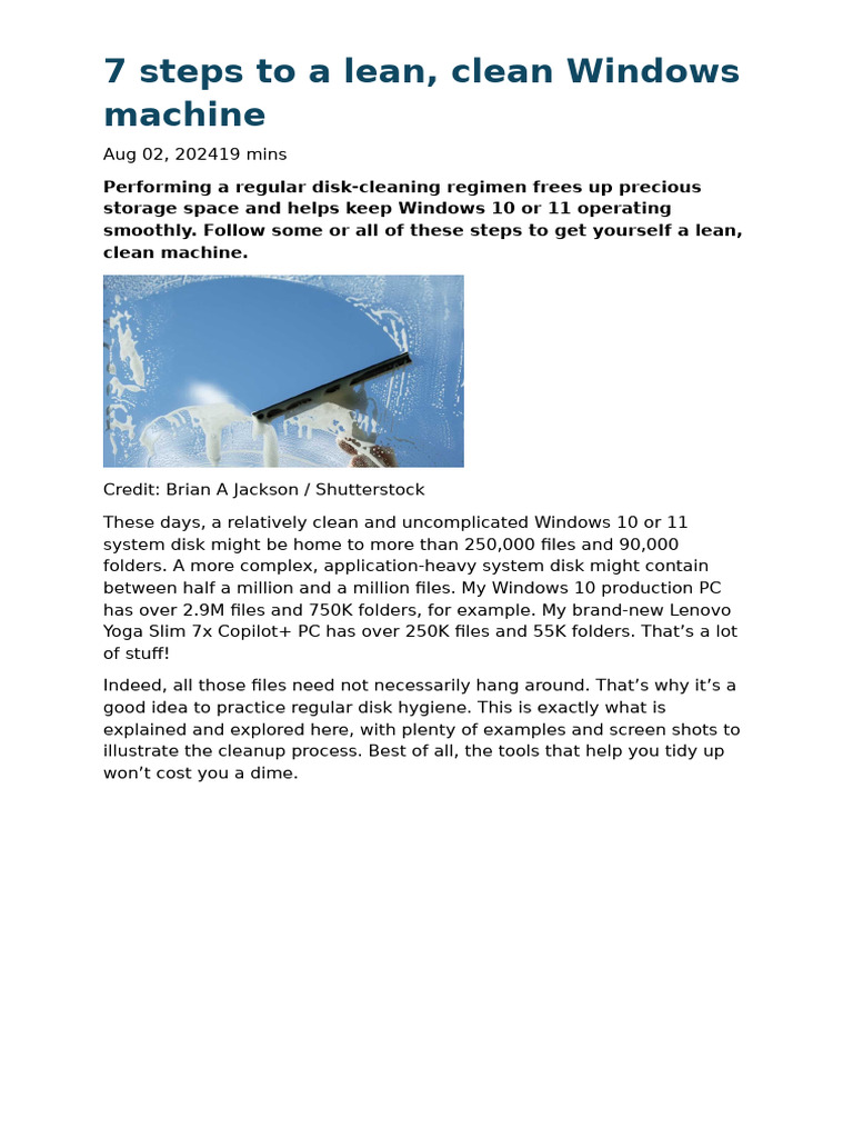 7 Steps to a Lean Windows System | PDF | Computer File | Software