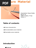 Sutures Comparison Chart | PDF | Surgical Suture | Chemical Substances