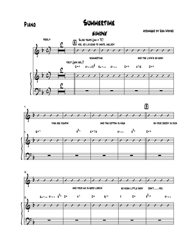 Summertime Piano | PDF