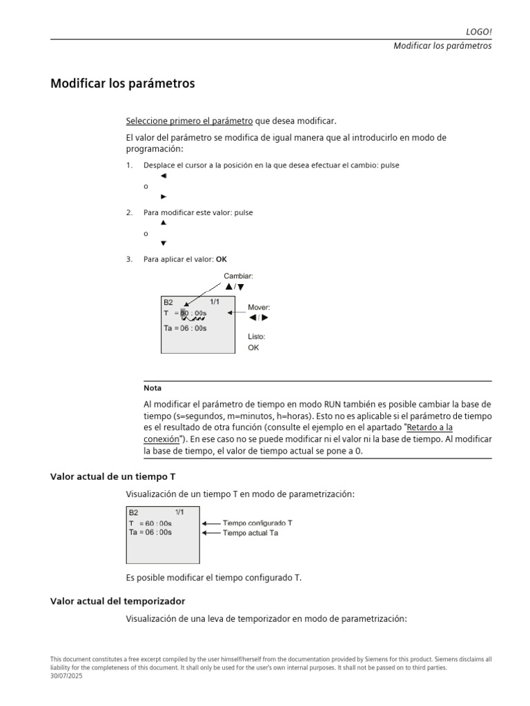 Modificación de Parámetros en LOGO! | PDF