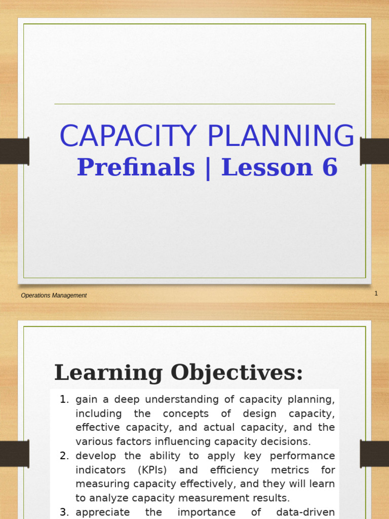 Capacity Planning in Operations Management | PDF | Operations ...