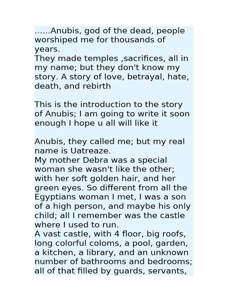 Anubis Story | PDF