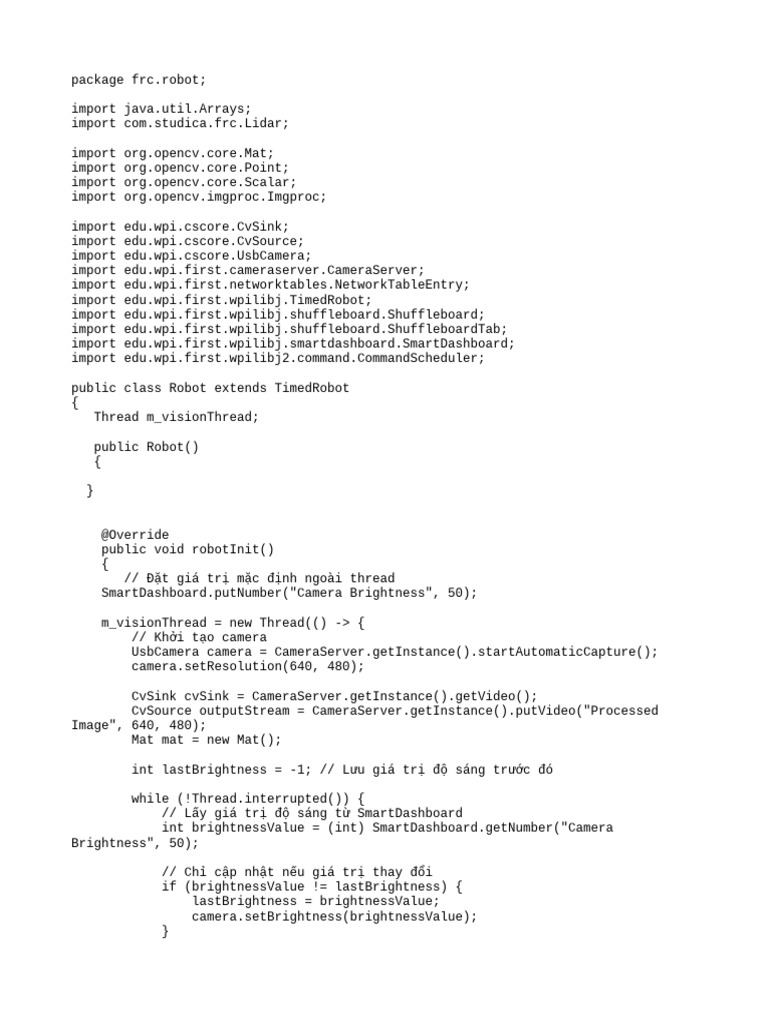 Robot Vision Processing Code | PDF