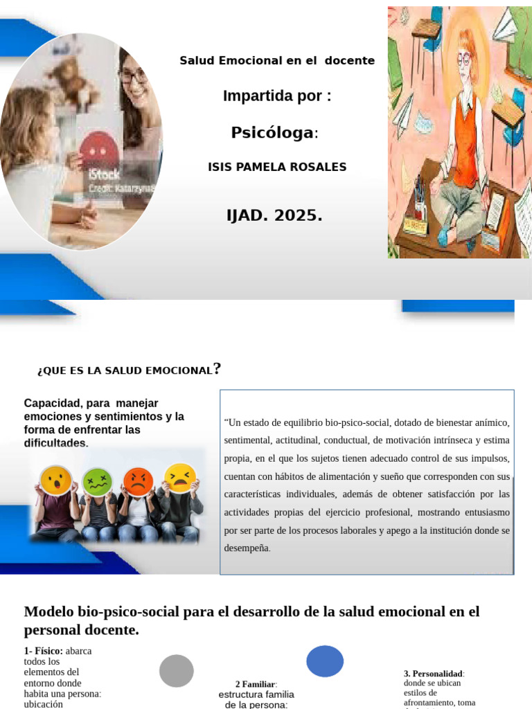 Salud Emocional en El Docente IJAD. 2025 Isis Rosales | PDF | Las ...